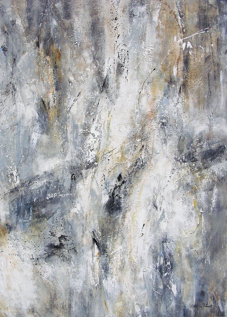 Neutral Abstract Canvas Prints - Traces of Time Collection – Chicago Skyline Art