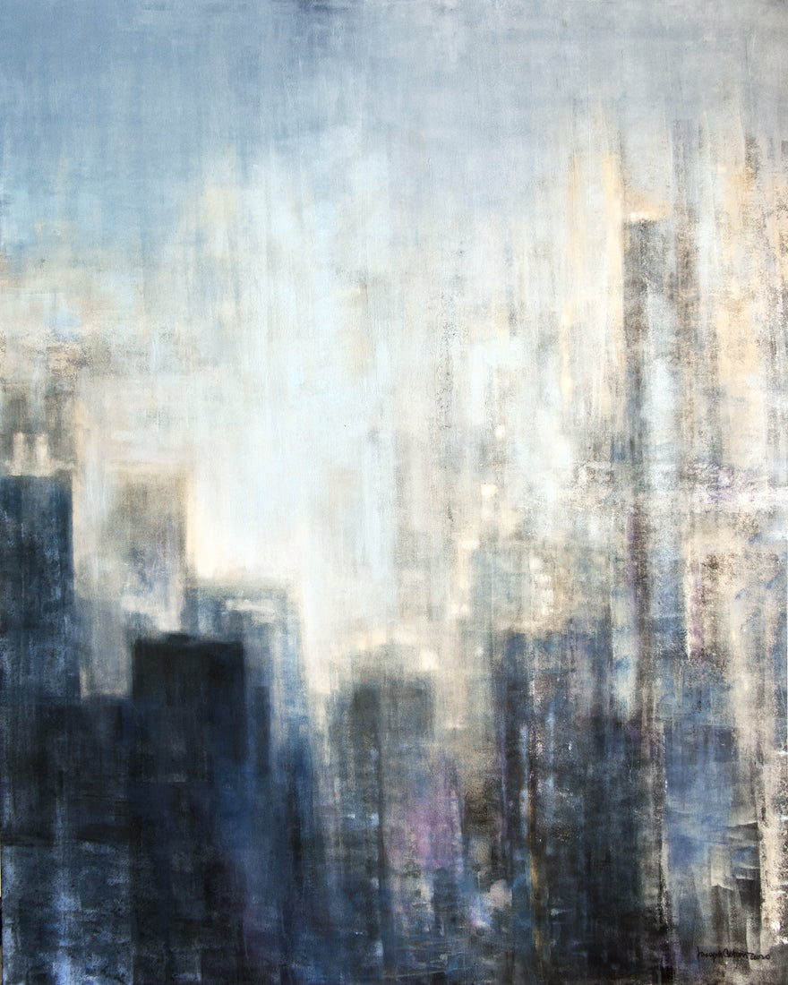 Abstract Chicago Skyline Canvas Print - "City in the Morning" – Chicago ...