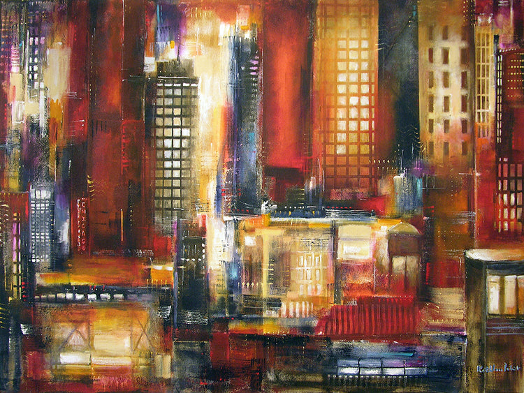 Chicago Cityscape Canvas Print - Downtown Chicago View Tonight ...