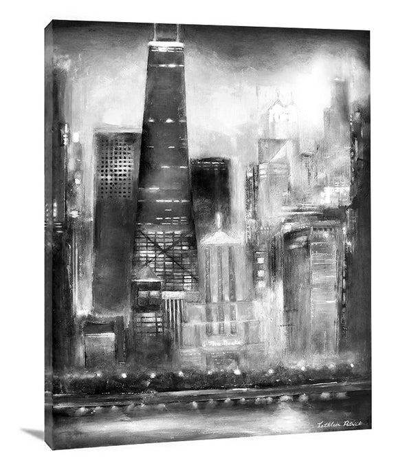 Neutral Chicago Cityscape Canvas Print - "Oak Beach Chicago" – Chicago Skyline Art