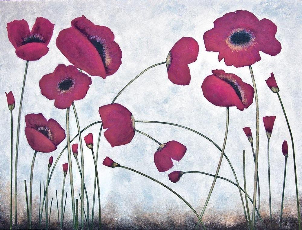 Painting Print Ruby Red Poppies – Chicago Skyline Art